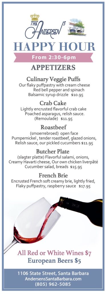 Andersen's Menus - Andersen’s Danish Bakery & Restaurant