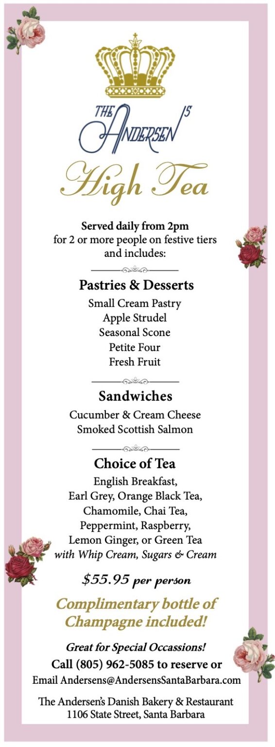 Andersen's Menus - Andersen’s Danish Bakery & Restaurant