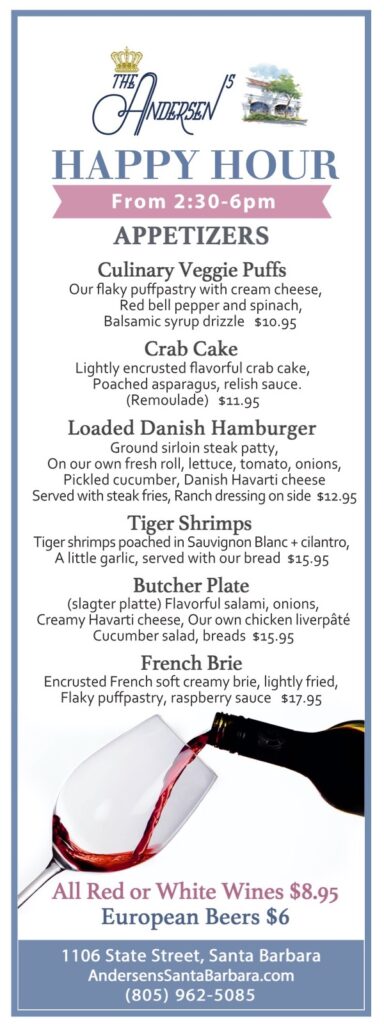 Andersen's Menus - Andersen’s Danish Bakery & Restaurant