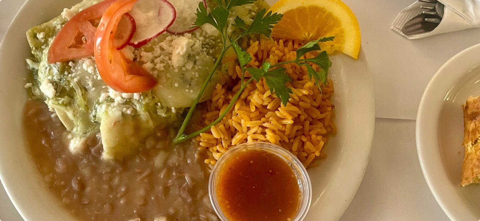 Fiesta Lunch Chicken Enchiladas - Andersen’s Danish Bakery & Restaurant